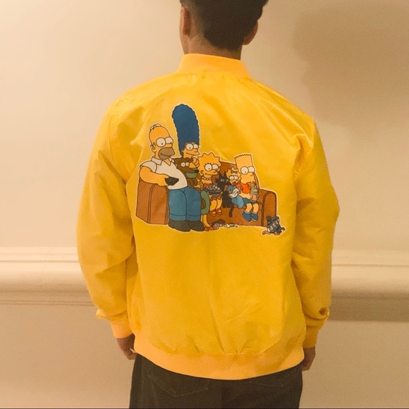 Warner Bros. | Jackets & Coats | Mens Yellow The Simpsons Family ...